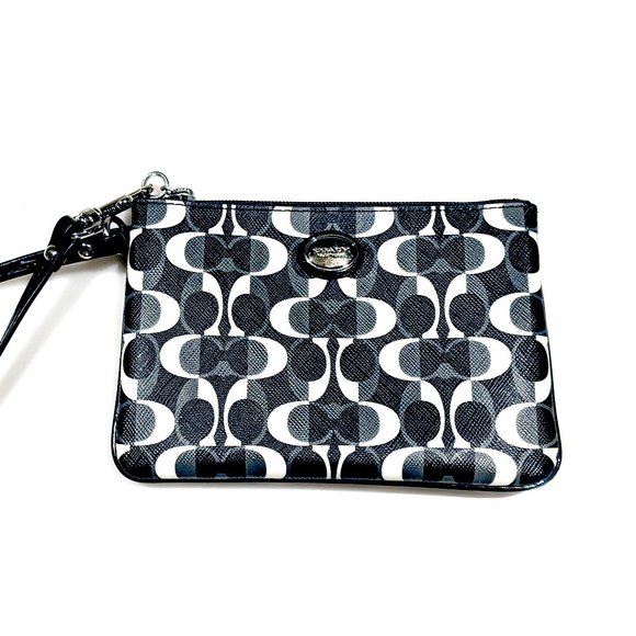 Coach | Bags | Coach Peyton Dream C Small Black White Wristlet | Poshmark